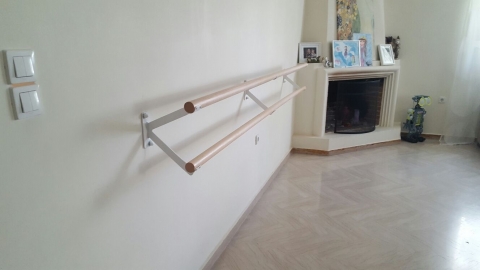 Doubel Ballet barre with wall holder, 2.5 m, cod 113